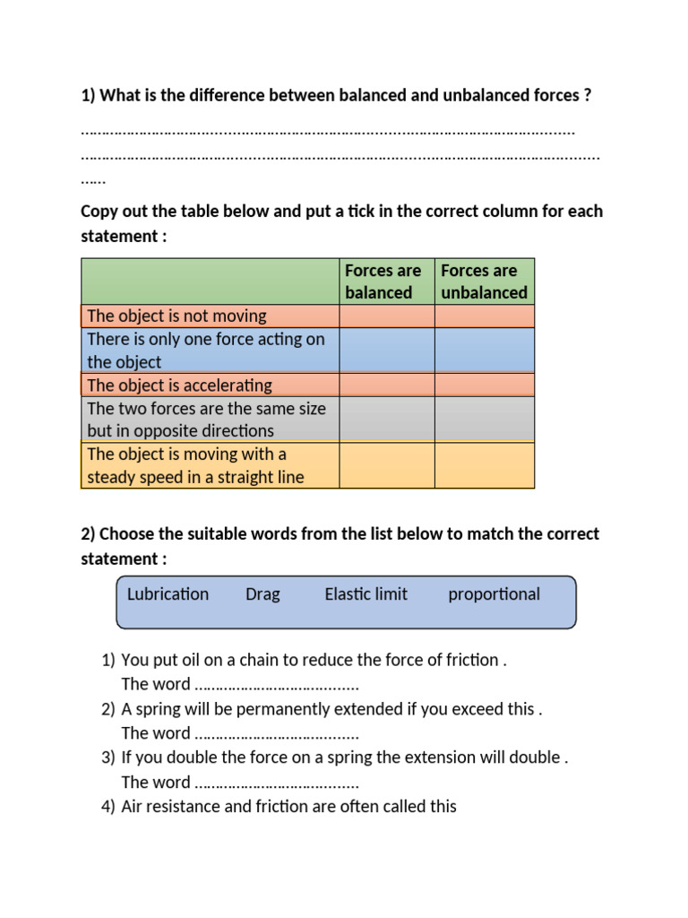 Physics Exam Term 2 Grade 7 | PDF | Force | Science & Mathematics