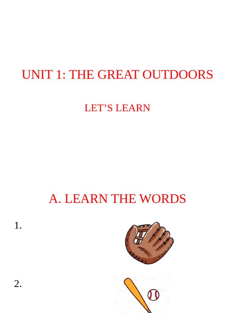 Unit 1 - Let's Learn | PDF
