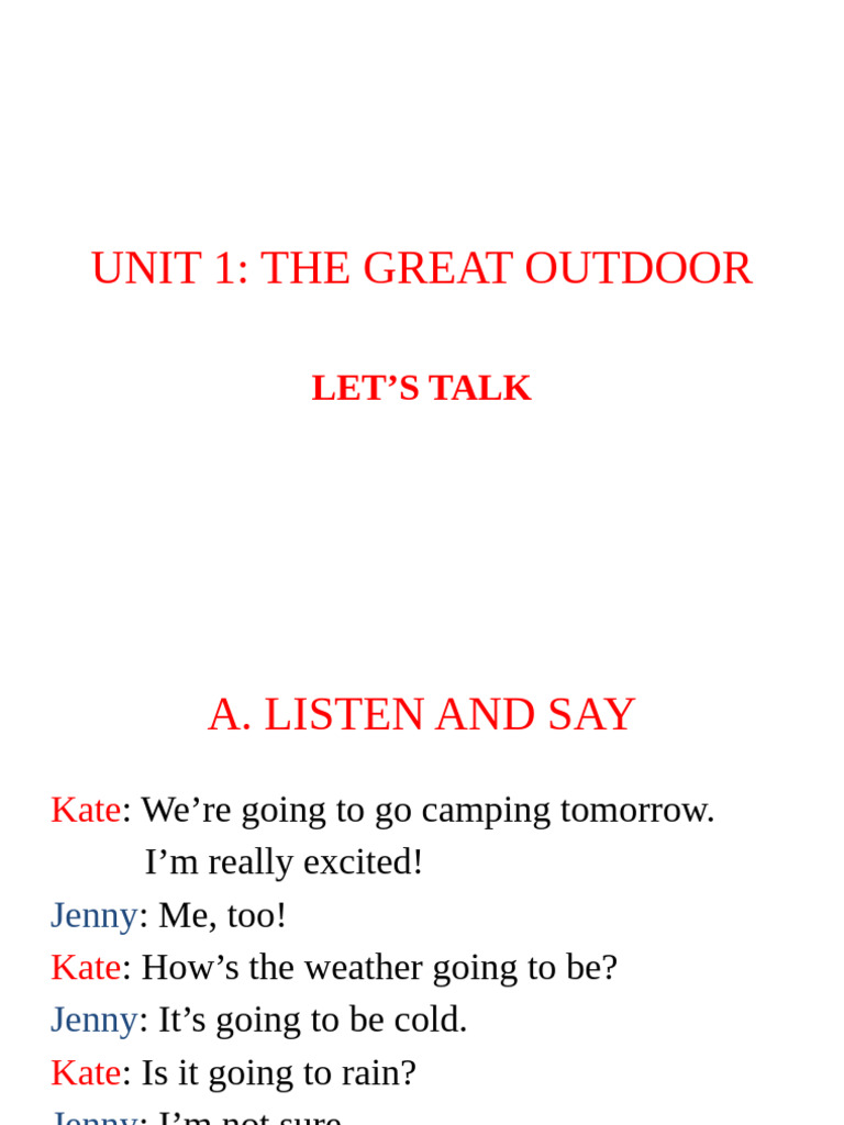 Unit 1-Let's Talk | PDF
