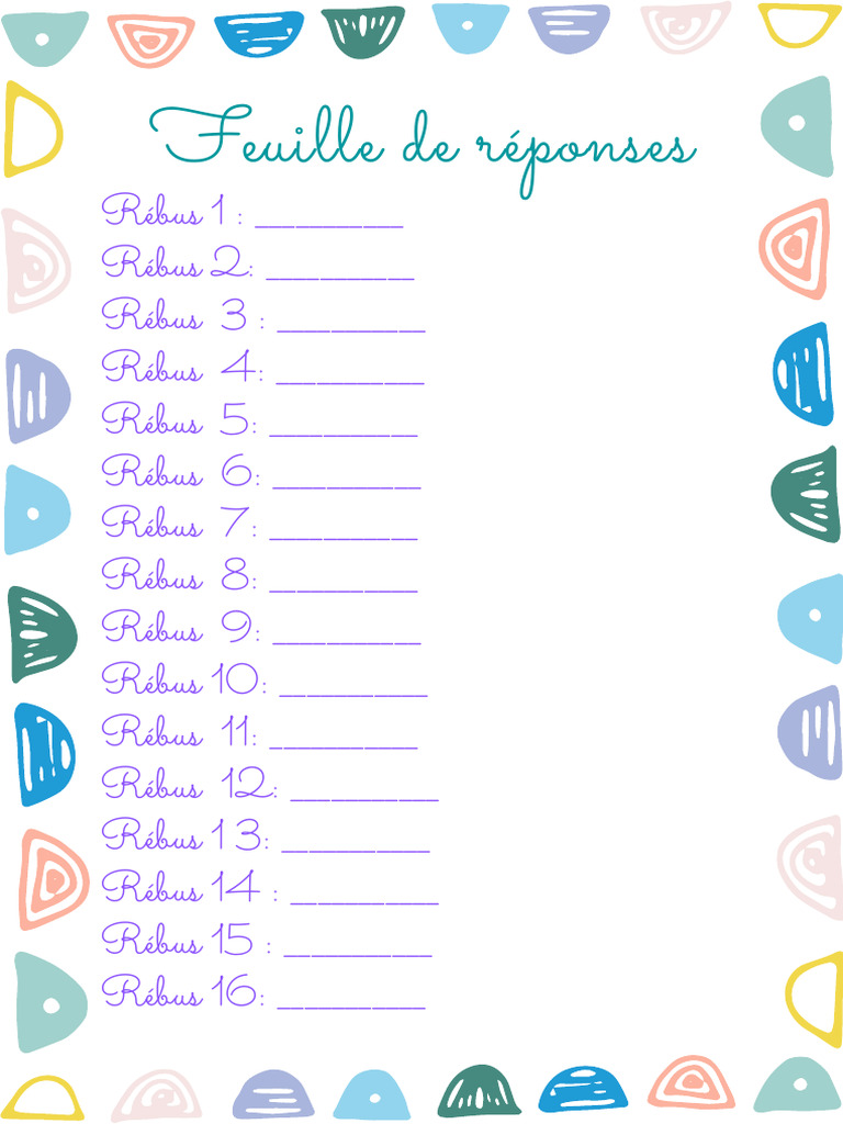 Feuille de Réponses | PDF