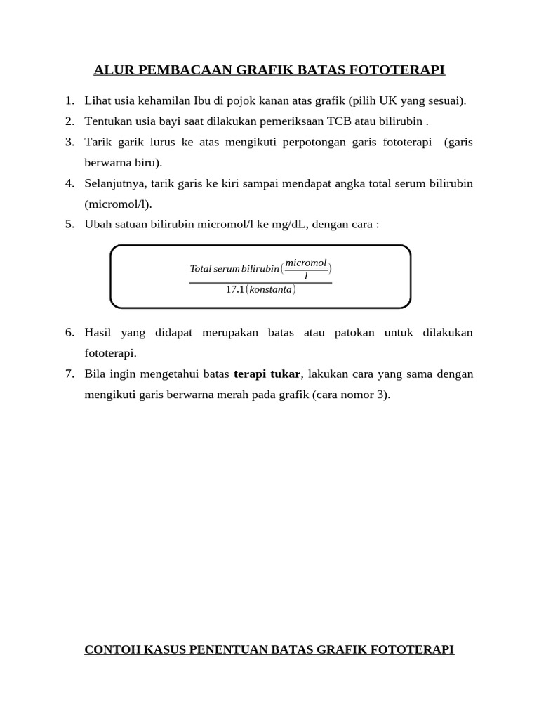 Alur Pembacaan Grafik Batas Fototerapi | PDF