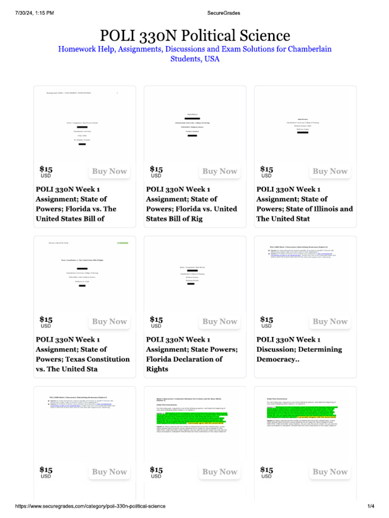 POLI 330N Political Science | PDF