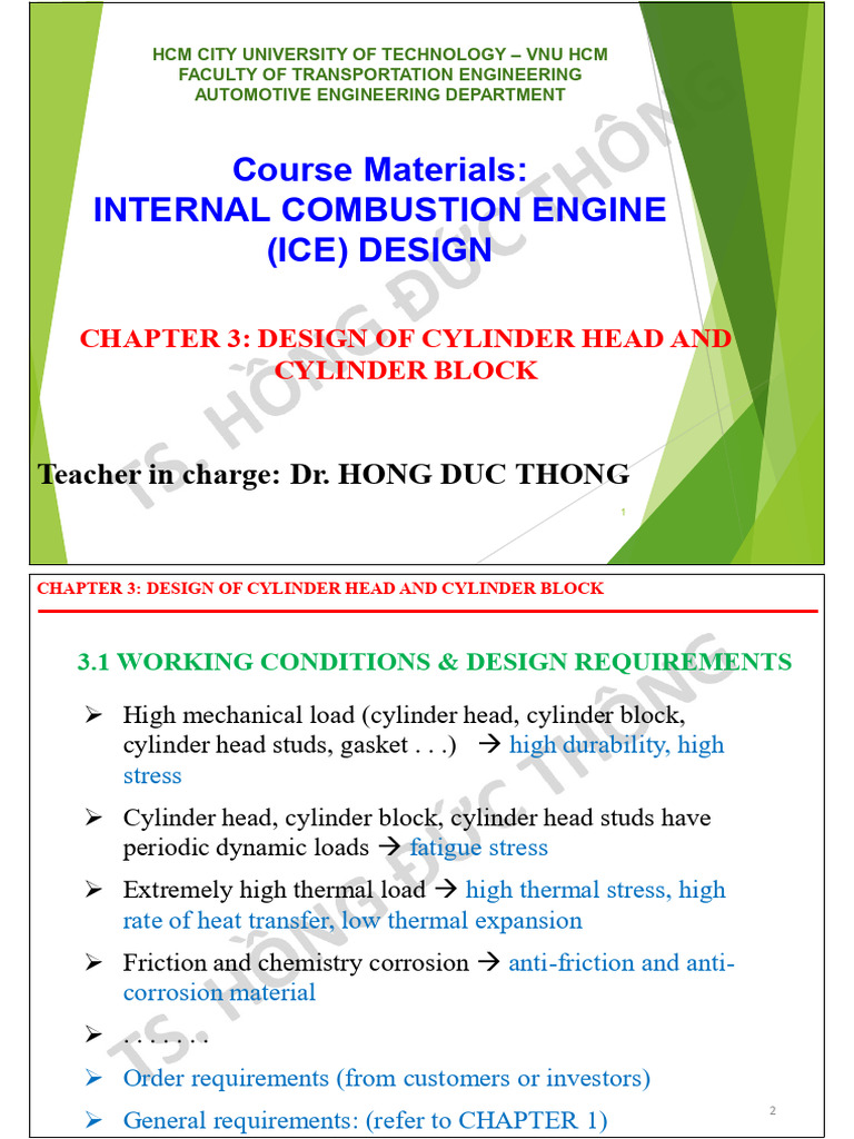 3a-CHAPTER 3-DESIGN OF CYLINDER BLOCK AND CYLINDER HEAD | PDF