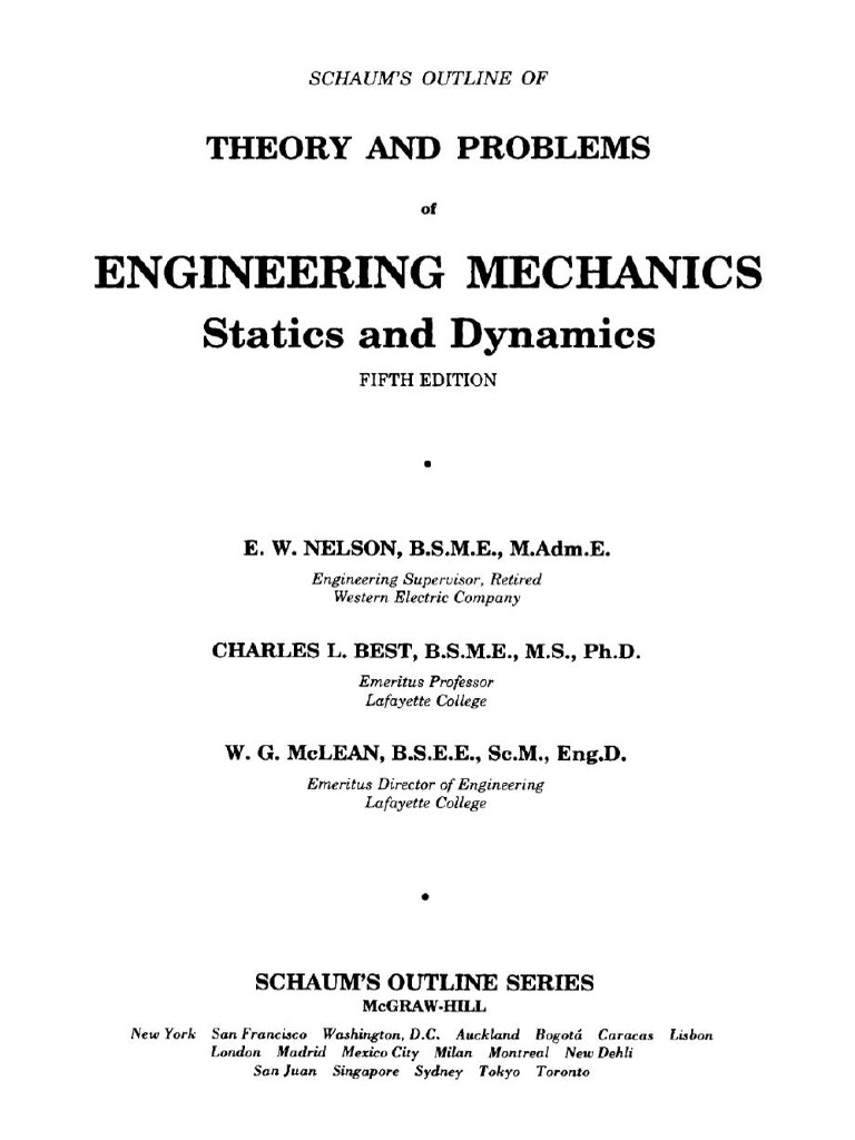 Schaums Outline of Theory and Problems in Engineering Mechanics ...