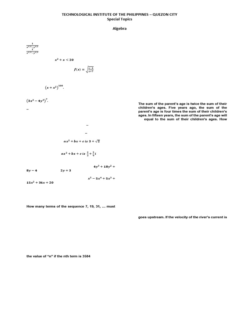 Algebra TIP-QC | PDF | Abstract Algebra | Mathematical Analysis