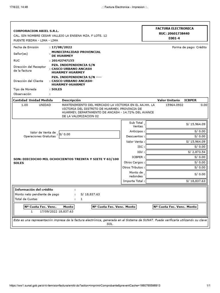 Factura E001-04 | PDF