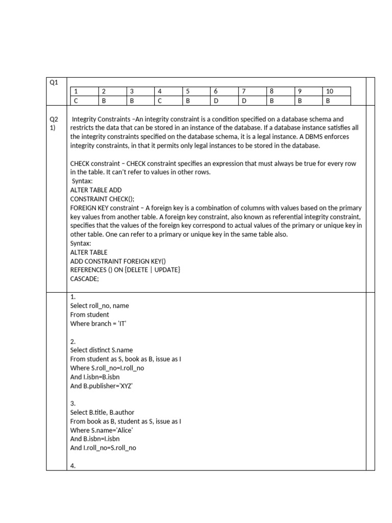 ESE-DBMS Qp+Solu-FH22 | PDF