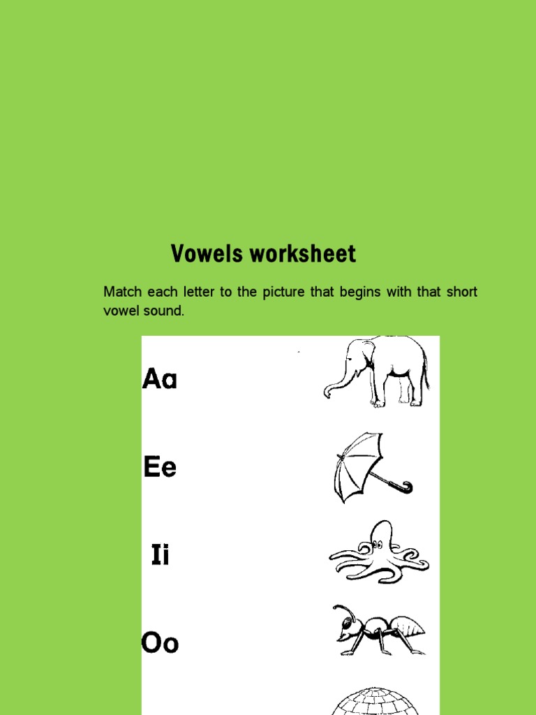 Vowels Worksheet | PDF