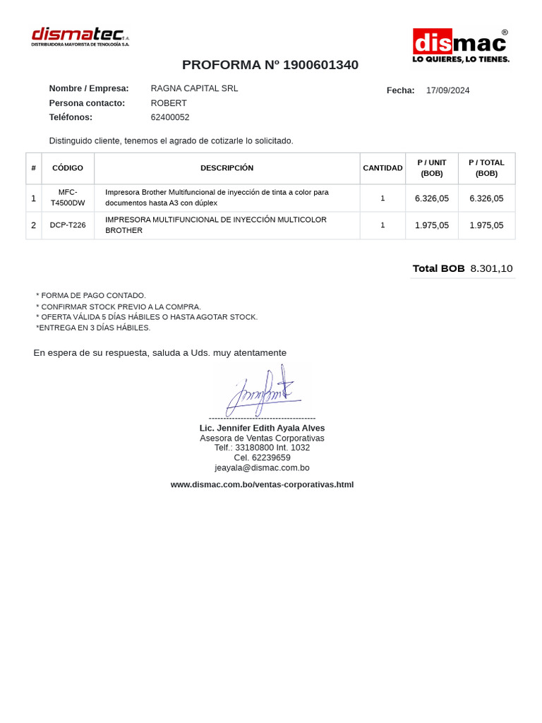 Proforma Ragna Capital SRL 17092024 - 1900601340 | PDF