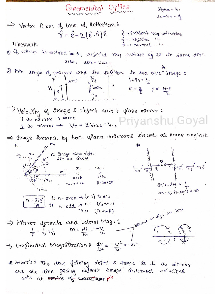 Geometrical Optics | PDF