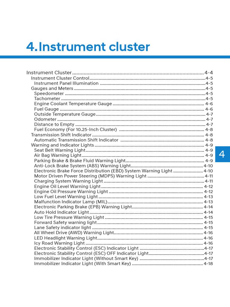 2023 Tucson English Manual - Instrument Cluster | PDF | Anti Lock Braking System | Technology ...