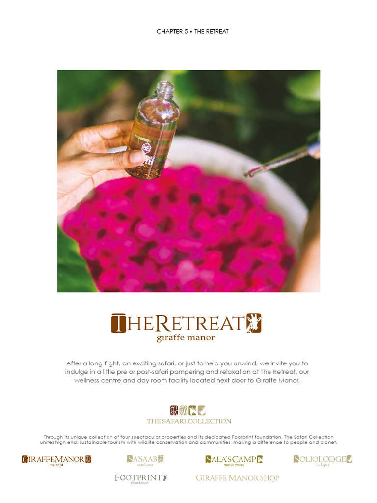The Retreat at Giraffe Manor Spa Menu | PDF | Massage | Spa