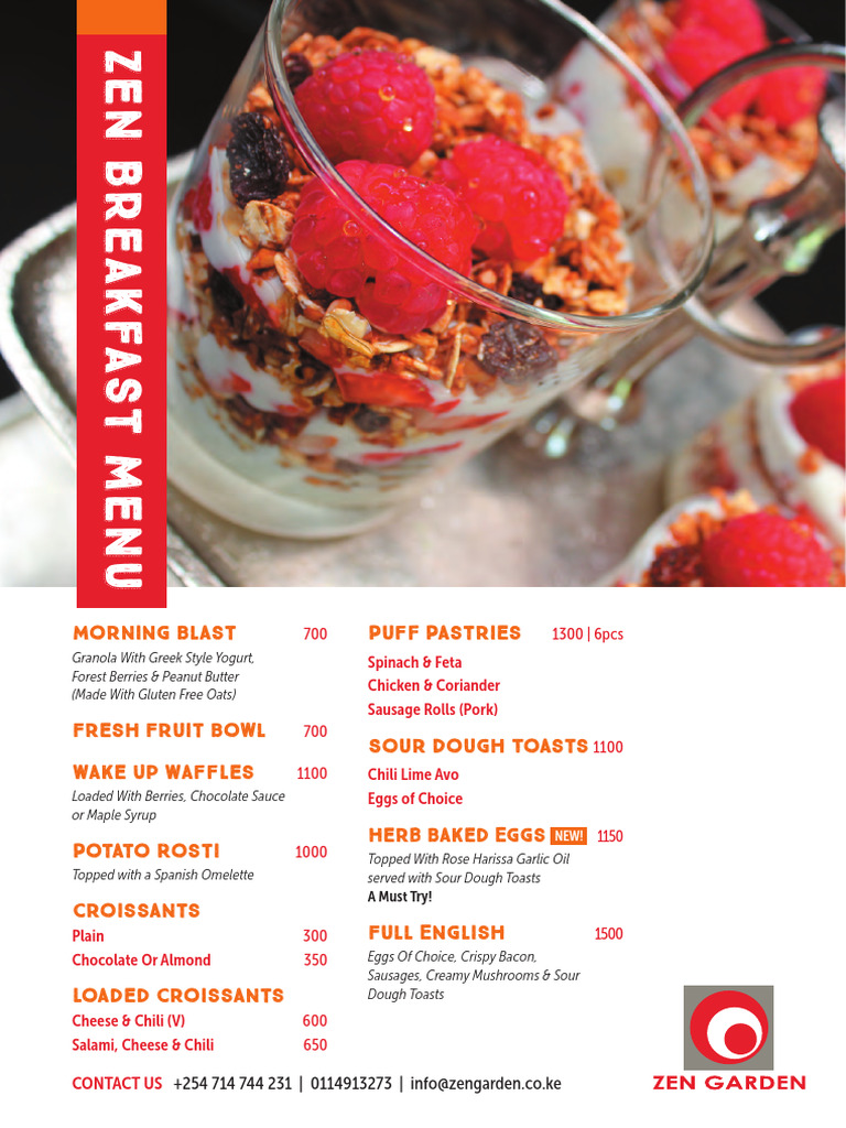 Zen Garden Full Menu Nov 2023 | PDF | Sushi | Thai Cuisine