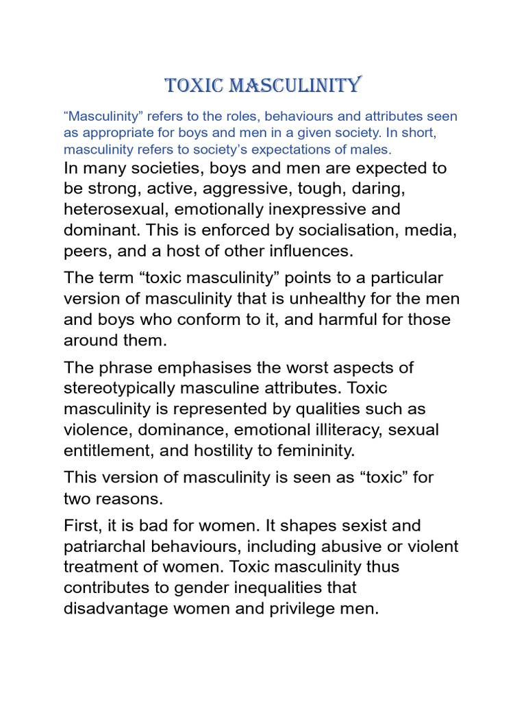 Toxic Masculinity | PDF | Masculinity | Violence