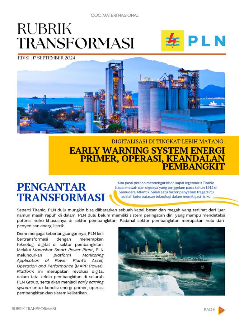 Materi CoC Nasional - RT - Digitalisasi Di Tingkat Lebih Matang Early Warning System Energi ...