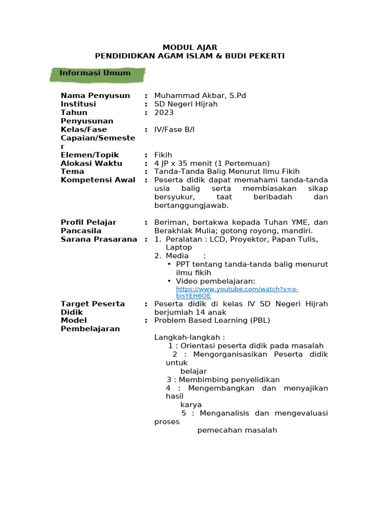 Modul PBL | PDF