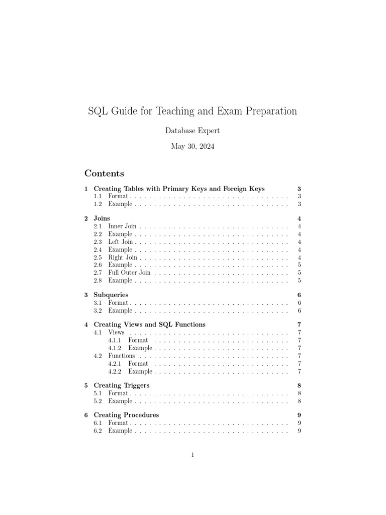SQL Cheat Sheet | PDF