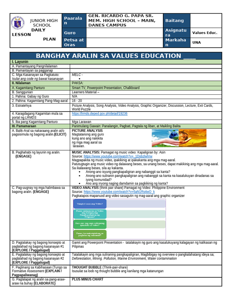 Daily Lesson Log Grades 8 10 | PDF
