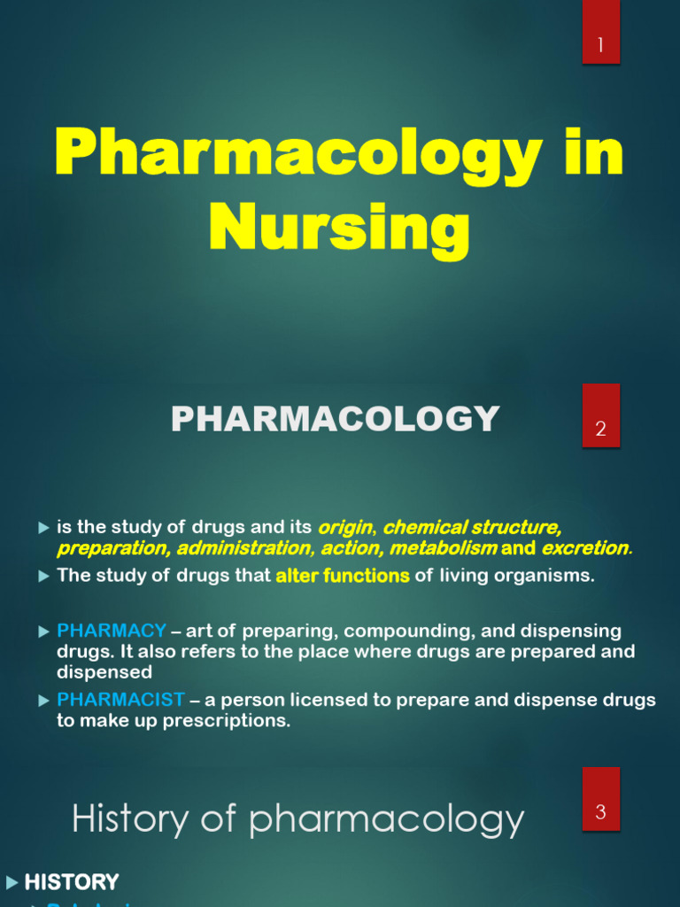 Pharmacology in Nursing | PDF