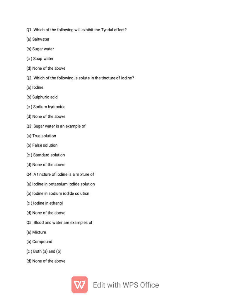 CHEM IX WORKSHEET | PDF