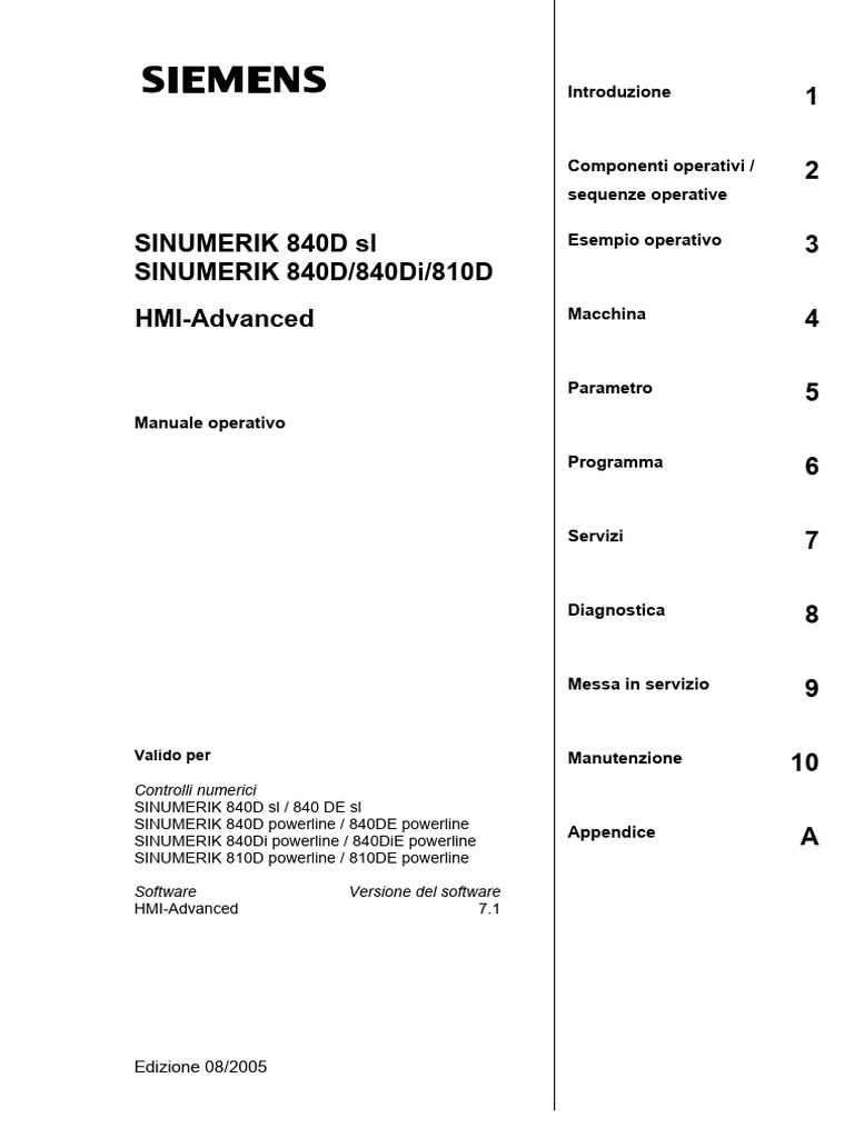 manuale sinumerik 840D | PDF