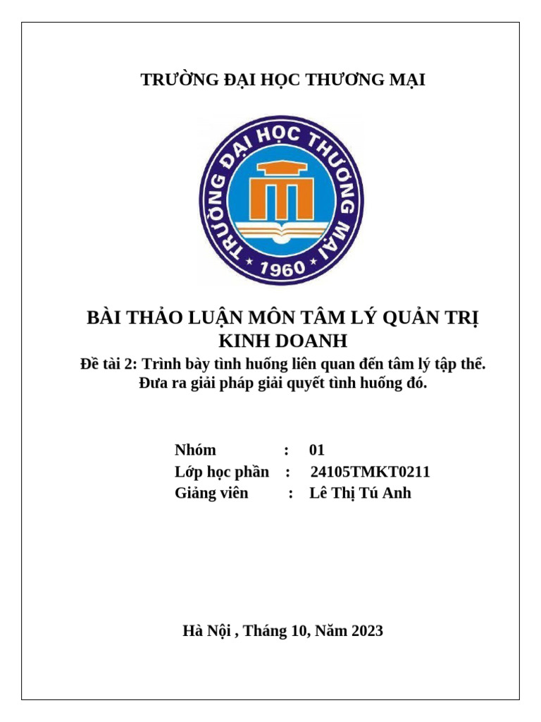 Thảo Luận Tâm Lý QTKD | PDF