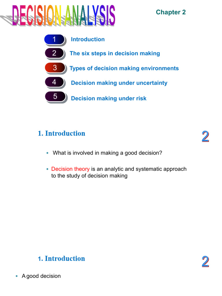 Chapter 2 Decision Analysis | PDF