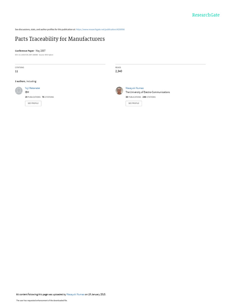 Parts Traceability For Manufacturers | PDF