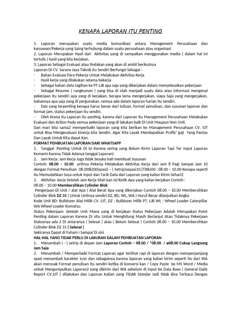 Kenapa Laporan Itu Penting | PDF