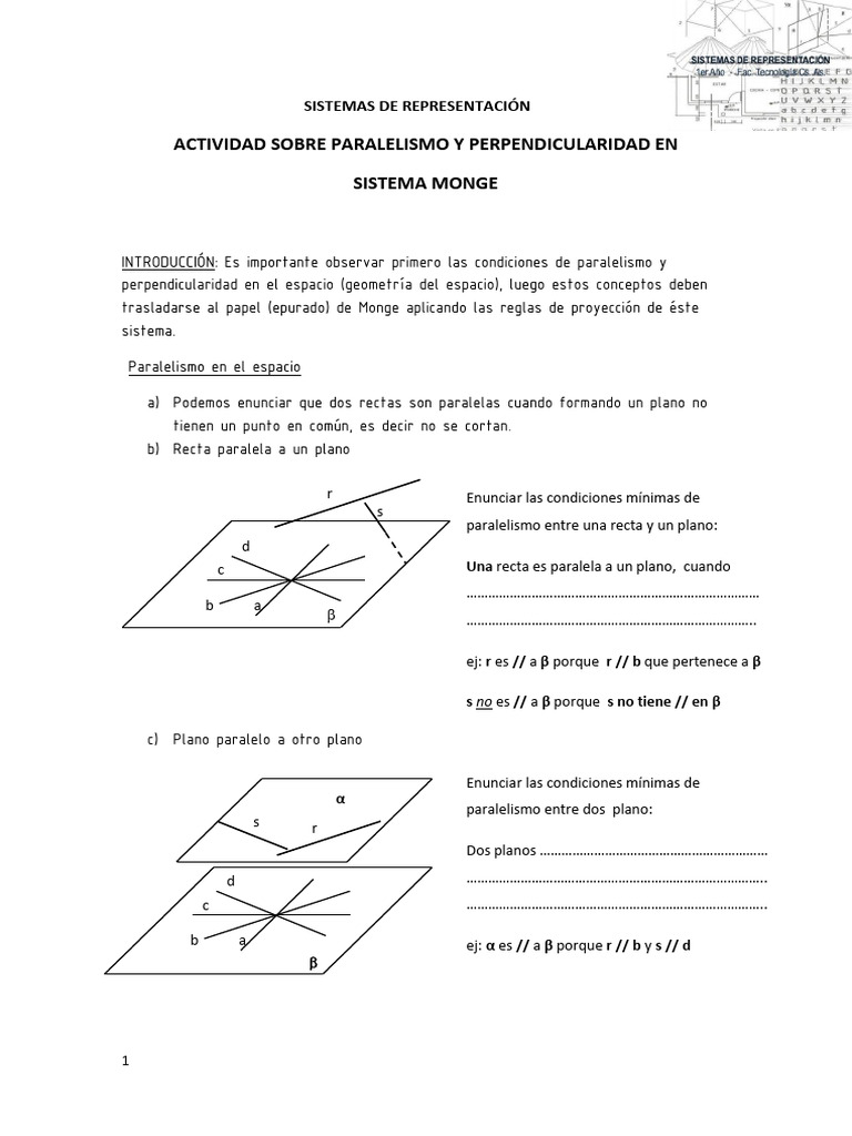 Actividad de Paralelismo y Perpendicularidad | PDF