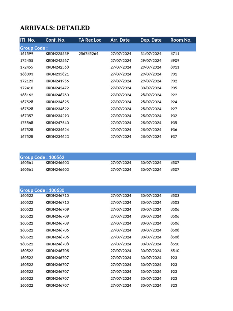Arrival - List 260724 2023 | PDF