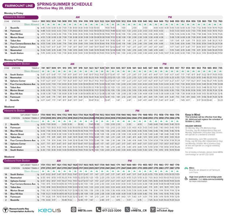 2024 05 20 CR Spring Summer Fairmount Line Schedule Accessible | PDF
