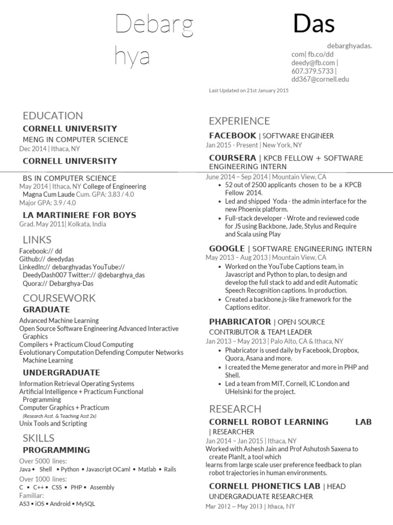 Deedy Resume Word | PDF