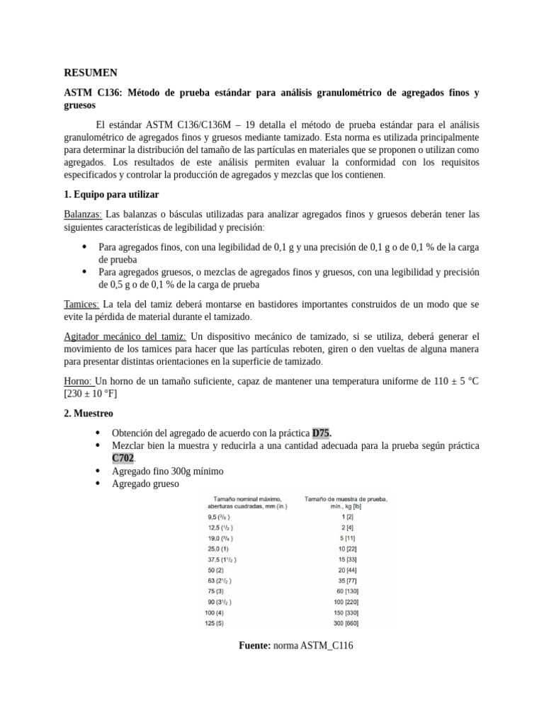 Reusmen Norma ASTM - C136 | PDF