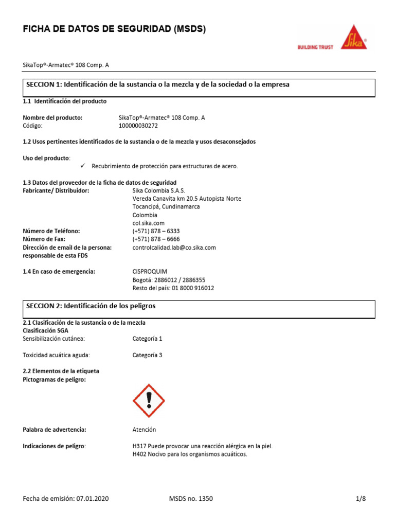 3 FDS SikaTop Armatec 108 | PDF