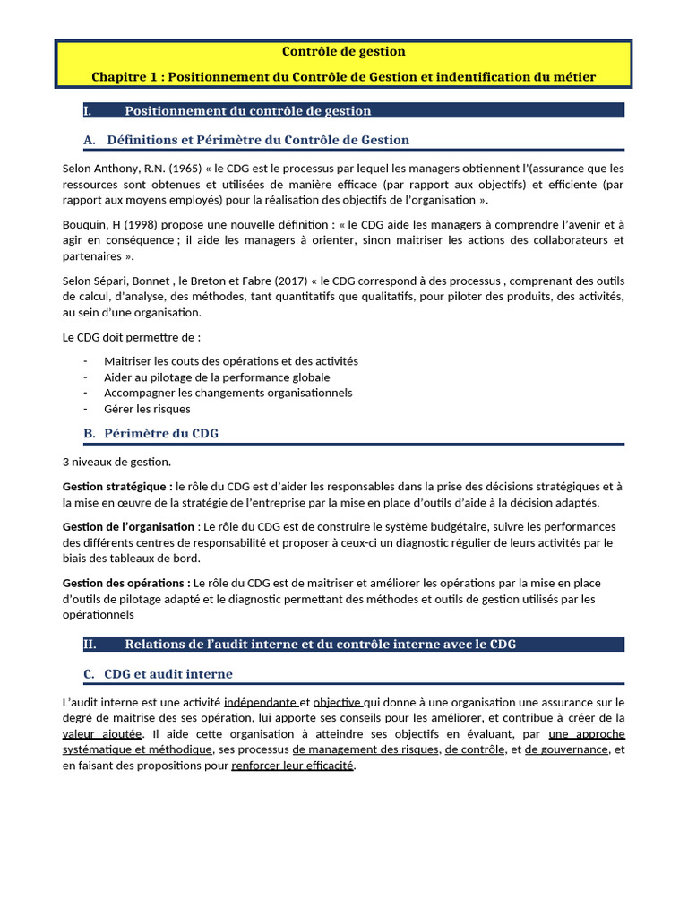 Contrôle de Gestion | PDF