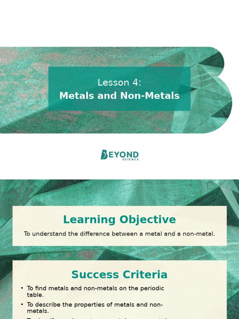 Metals and Non-Metals PowerPoint | PDF