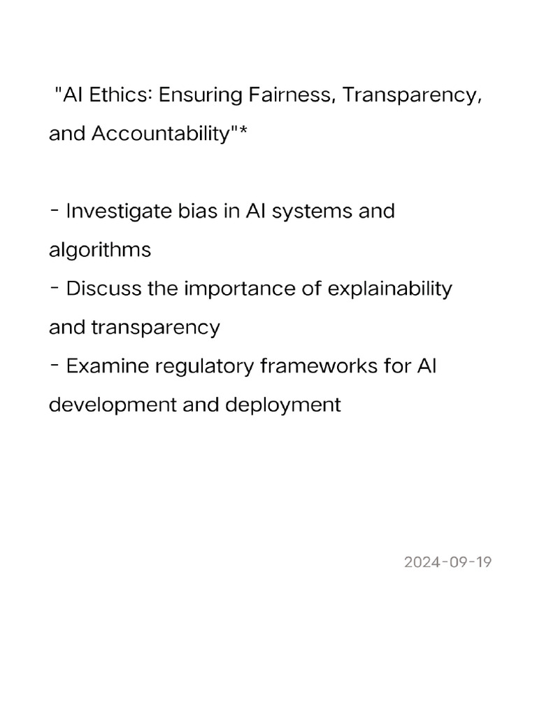 AI Ethics Ensuring Fairness, Transparency, and A | PDF