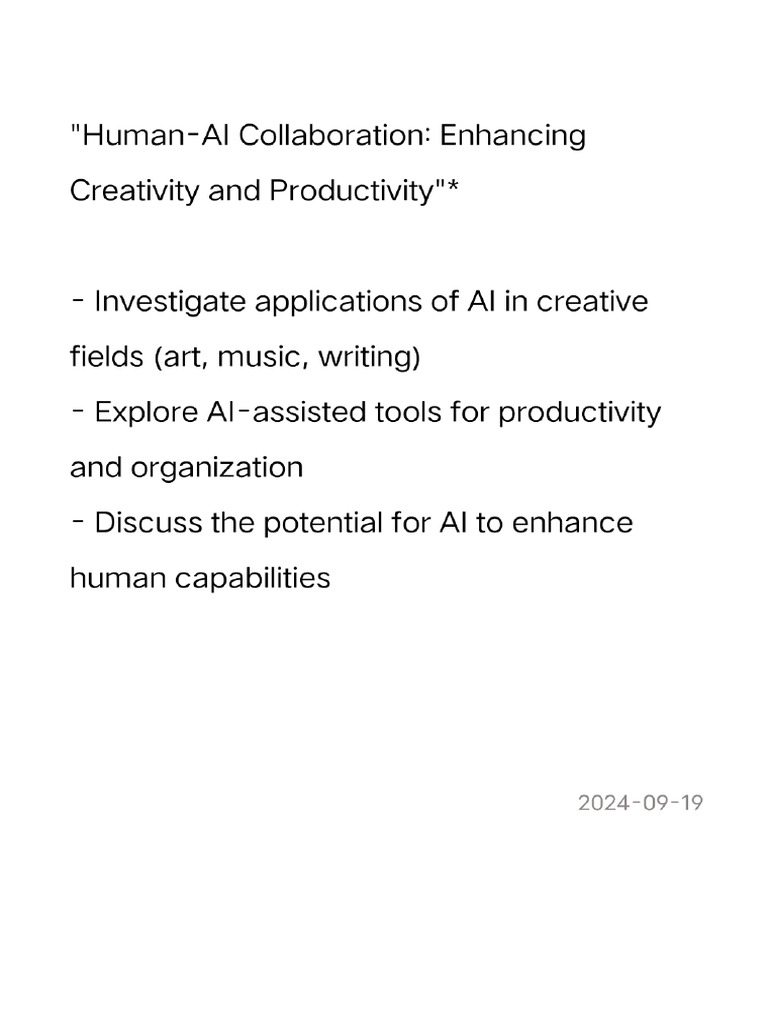 HumanAI Collaboration Enhancing Creativity and | PDF