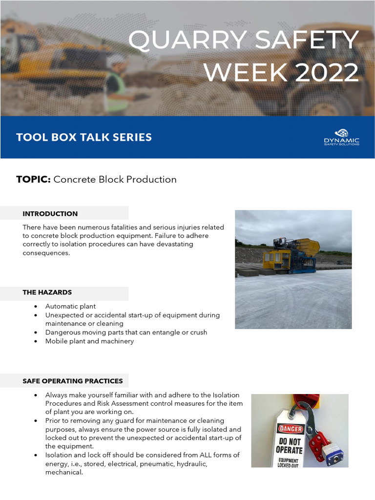DSSL - Block Making Equipment | PDF | Occupational Safety And Health ...