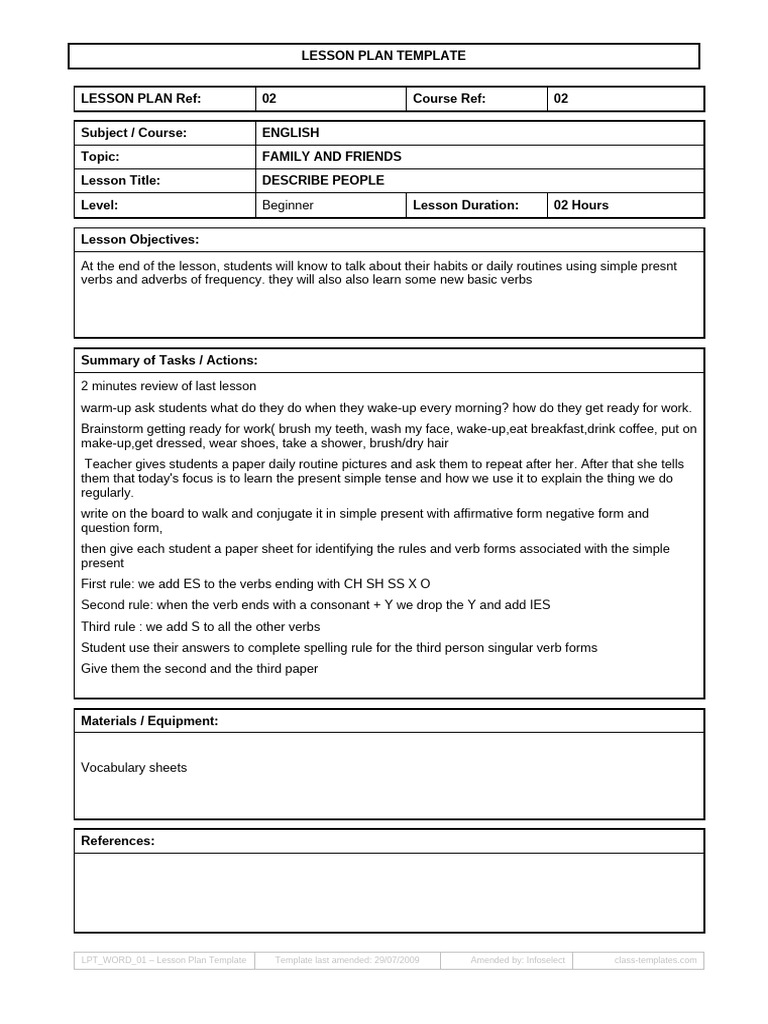 Lesson Plan Template | PDF