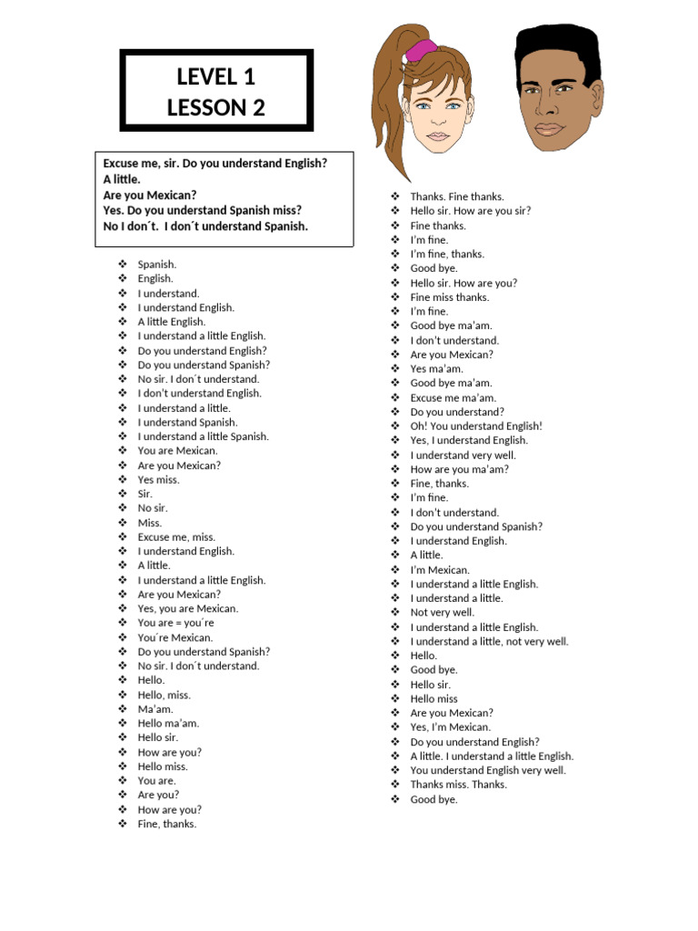 Level 1 Lesson 2 | PDF