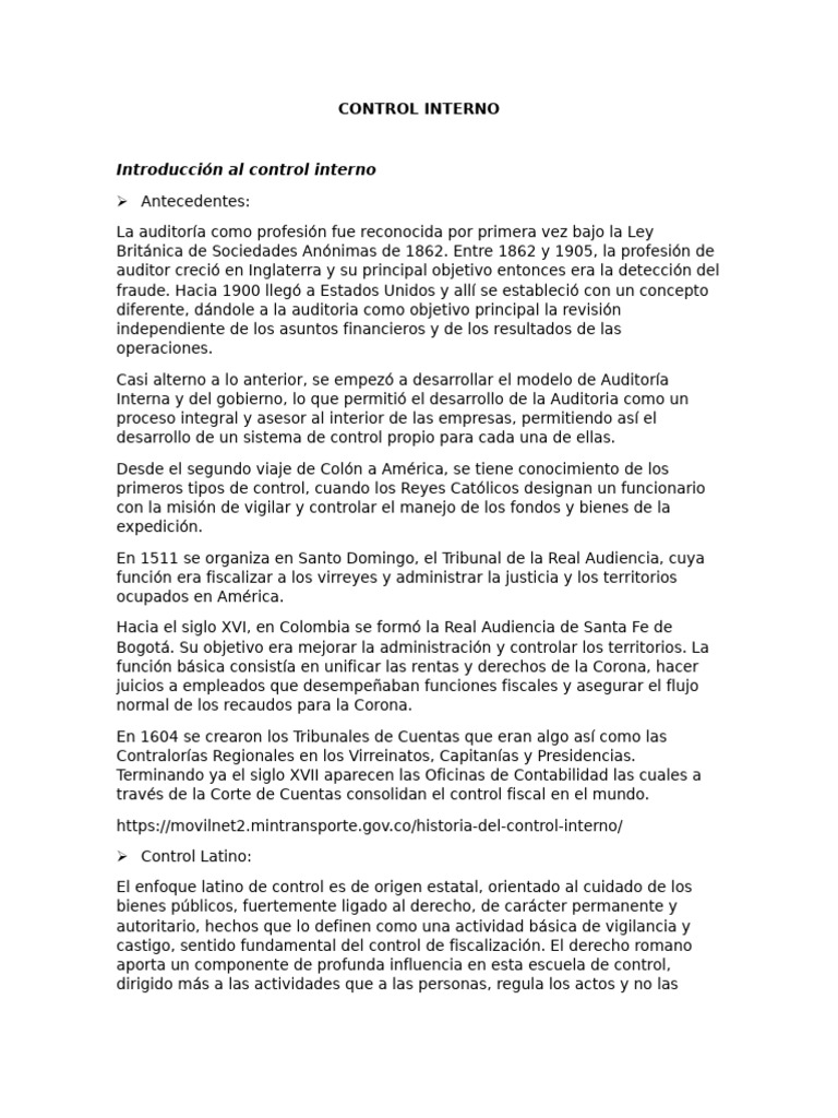 CONTROL INTERNO | PDF