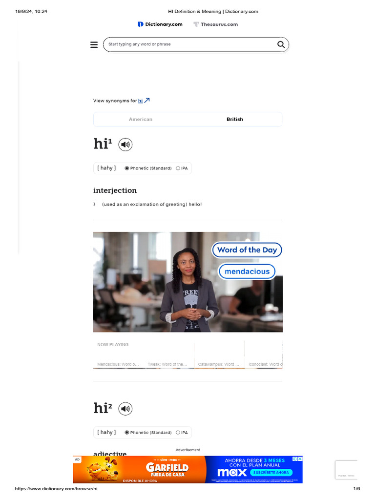 HI Definition & Meaning | PDF