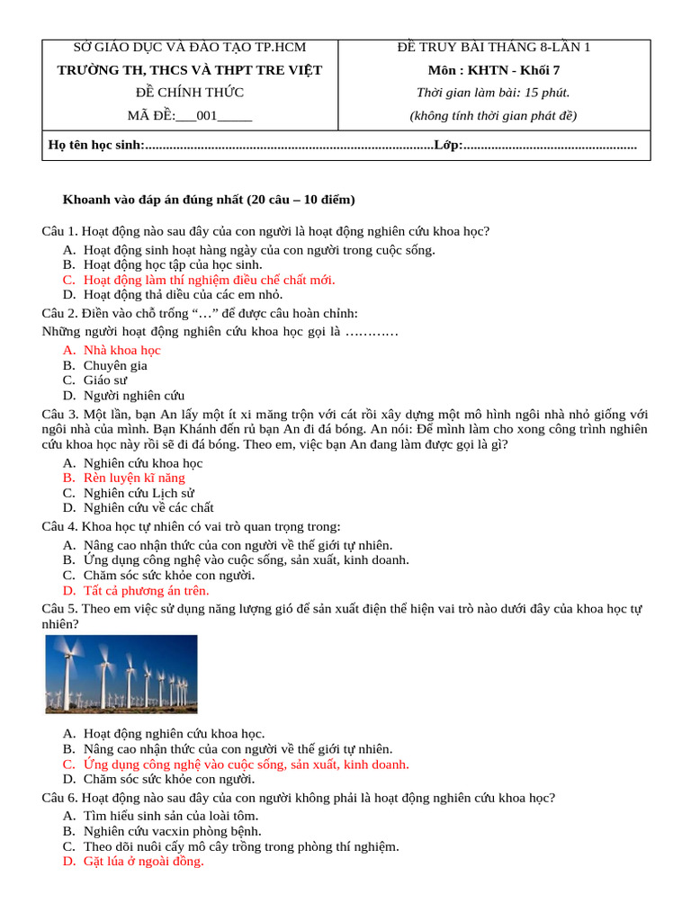 K6-ĐỀ TRUY BÀI THÁNG 8 LẦN 1 - ĐỀ MẪU | PDF