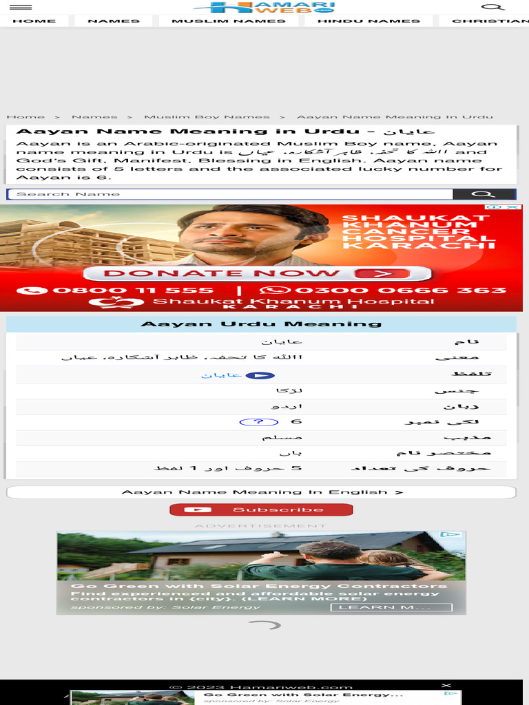 Aayan Name Meaning in Urdu - عایان, Muslim Boy Name Aayan | PDF