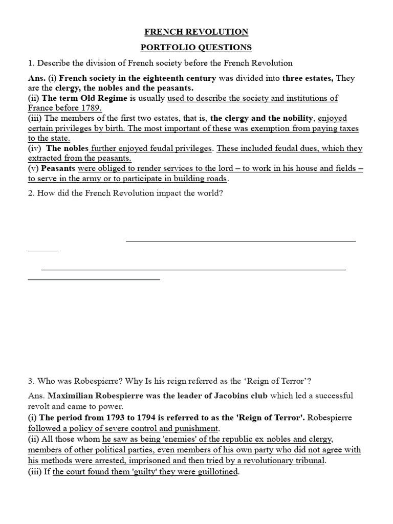 French Revolution Portfolio | PDF