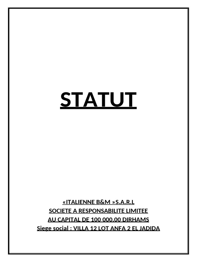 STATUT b&m1 final mis | PDF
