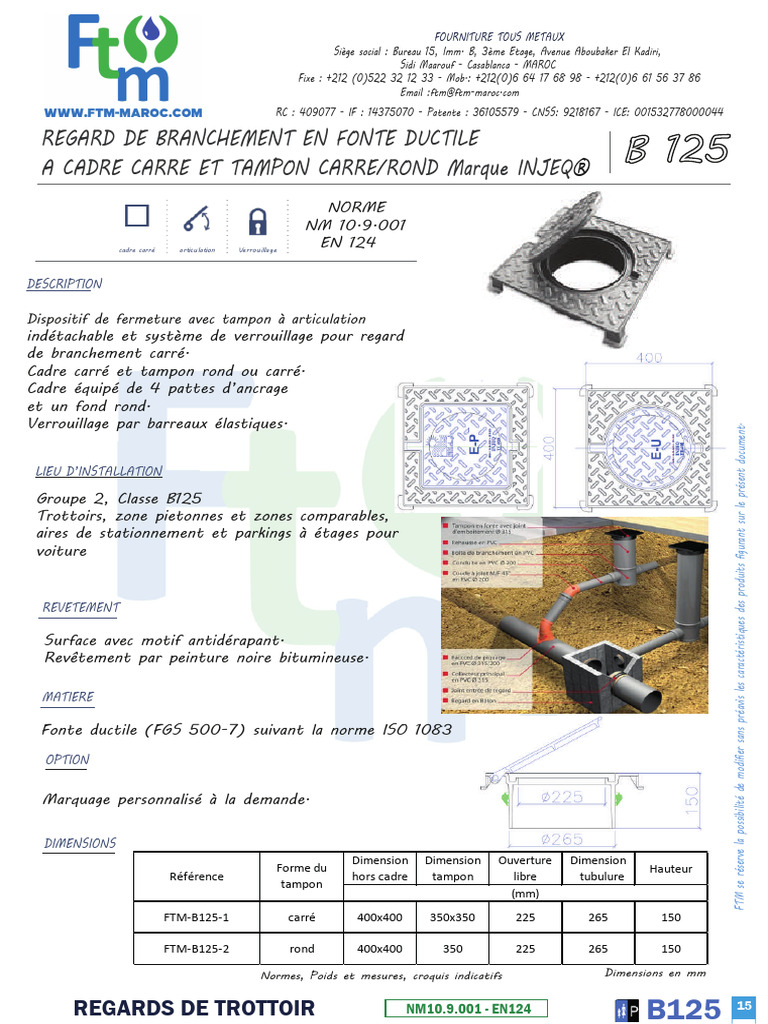 Fiche BRCHT B125-1art | PDF