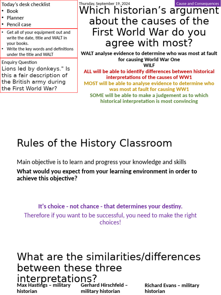 1.1 Which Historian's Argument About The Causes of The First World War ...